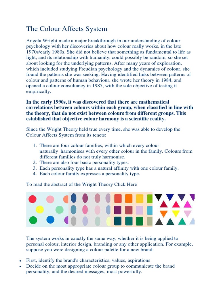 The Colour Affects System | PDF | Personality Type | Color