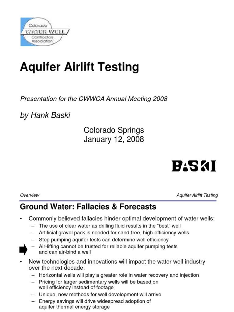 Aquifer Airlift Testing | PDF | Aquifer | Pump