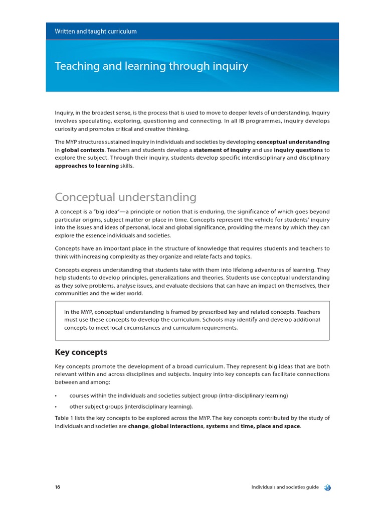 MYP Key Concepts in Individuals and Societies | PDF | Sustainability ...