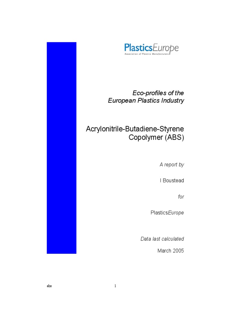 ABS Copolymer Eco-Profile Report | PDF | Fuels | Chemical Compounds