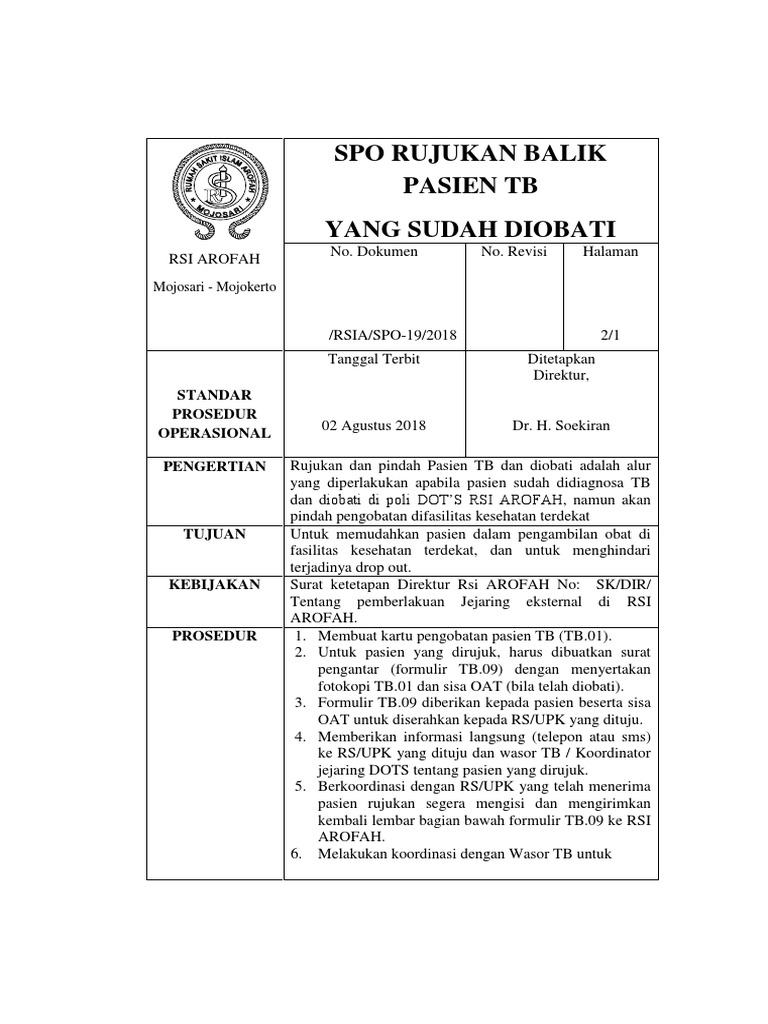 Rujuk Balik Pasien Tb Pdf Sains Matematika