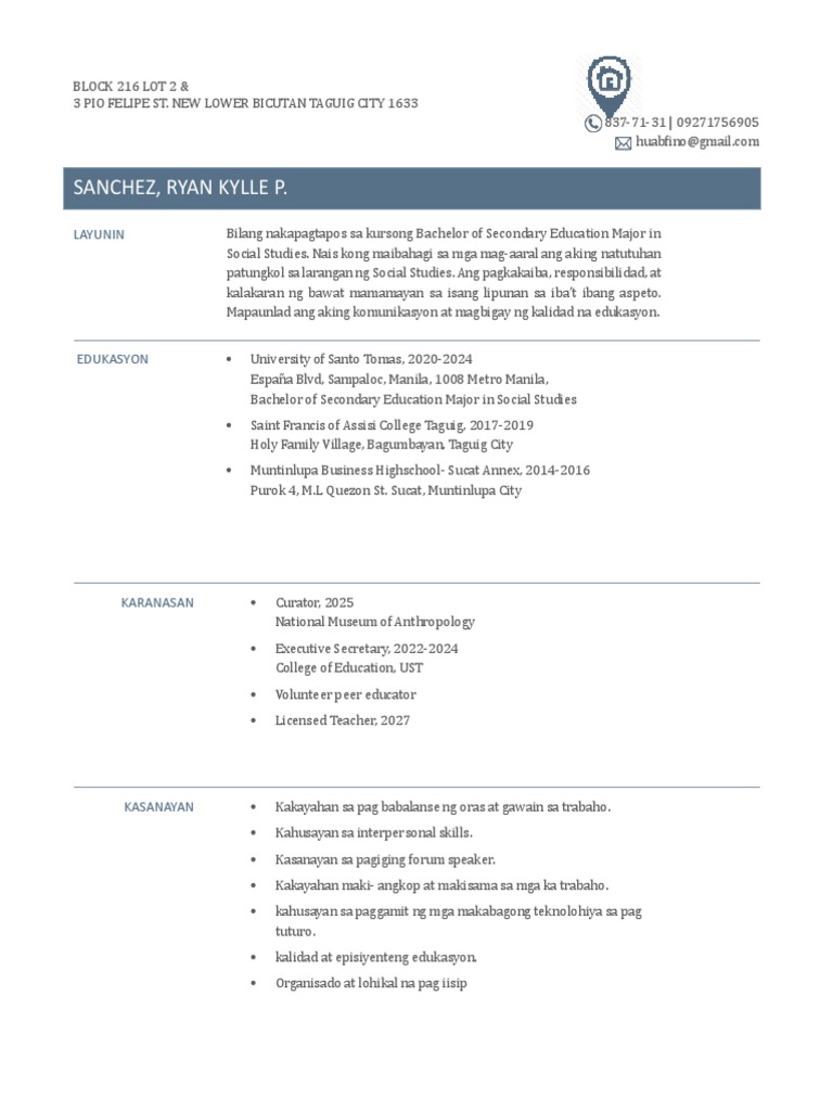 Sanchez, Ryan Kylle P.: Layunin | PDF