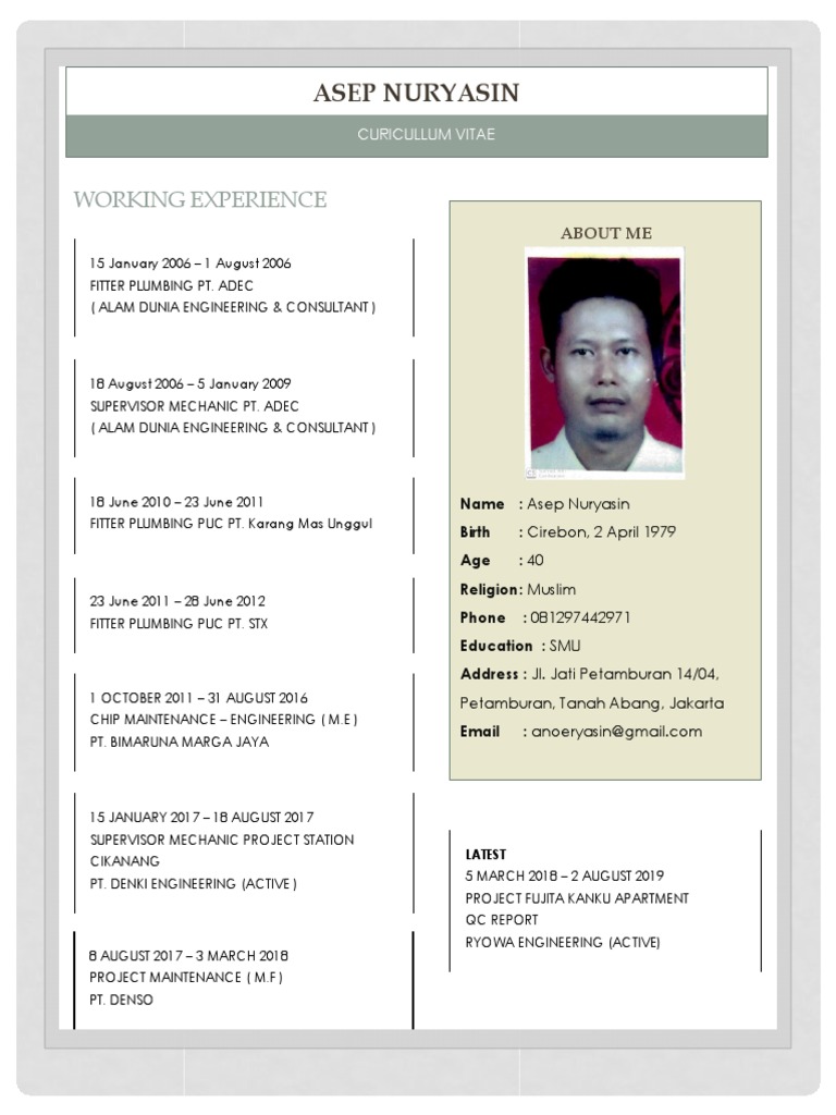 CV Asep Nuryasin | PDF