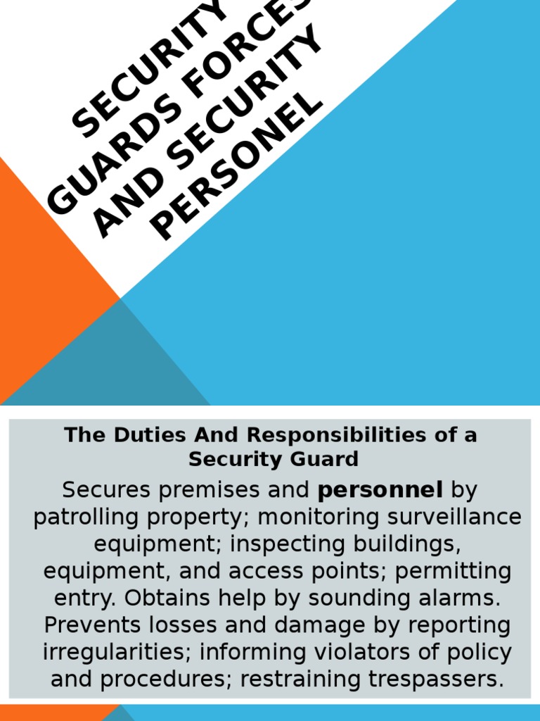 Security Guard Duties and Responsibilities | PDF | Security Guard ...