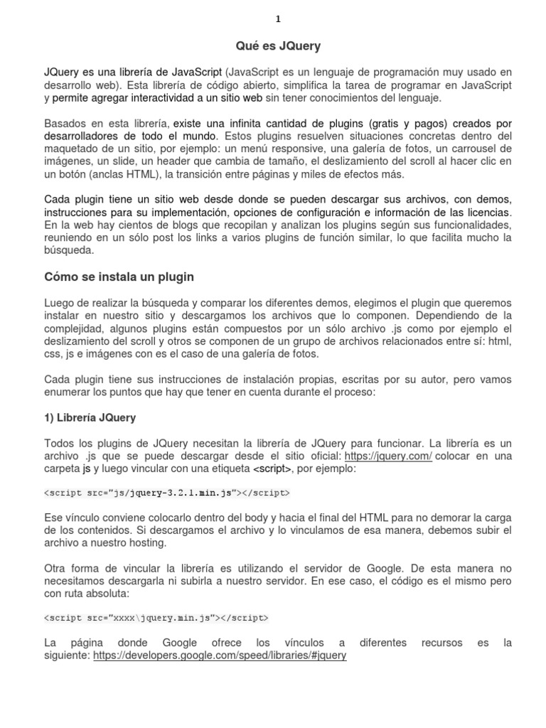 Qué Es JQuery | PDF | Hojas de estilo en cascada | HTML