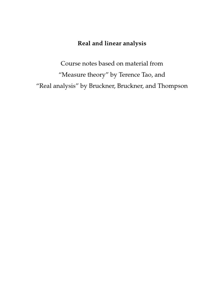 Lecture Notes On Measure Theory and Functional Analysis | PDF | Measure ...