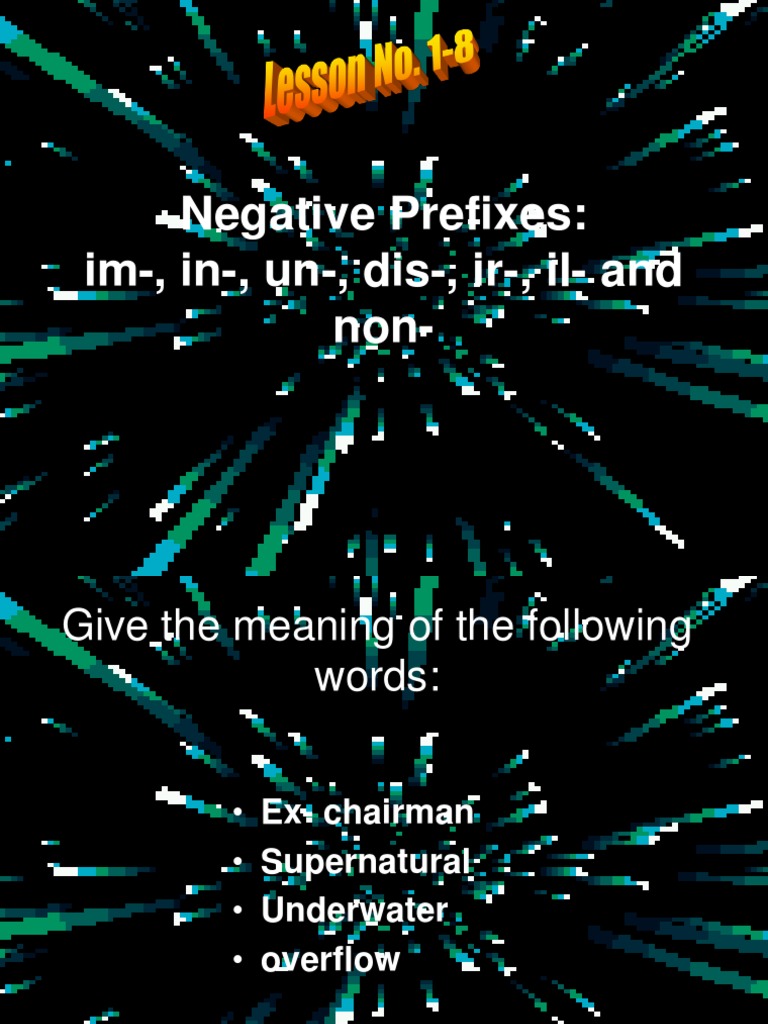 Negative Prefixes | PDF | Cognitive Science | Syntax