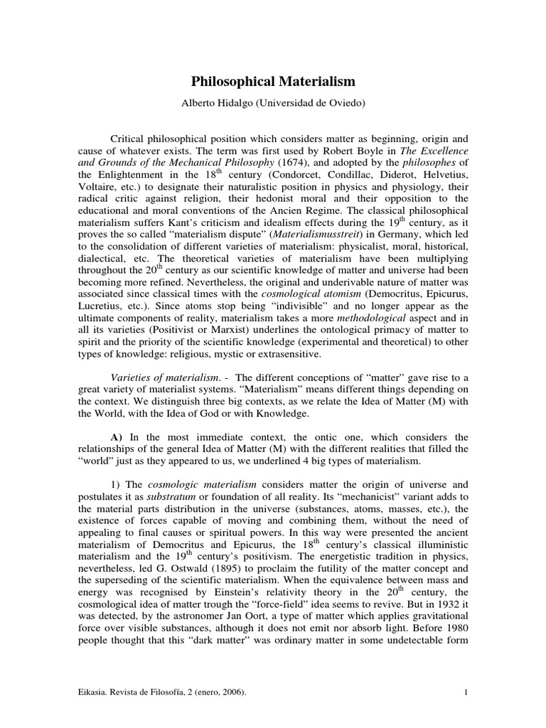 Philosophical Materialism: and Grounds of The Mechanical Philosophy ...