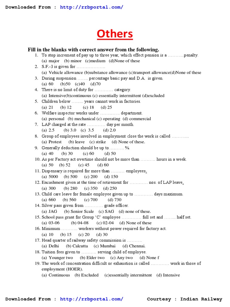NCR Departmental Exam Others Objective Question Bank With Answer | PDF ...