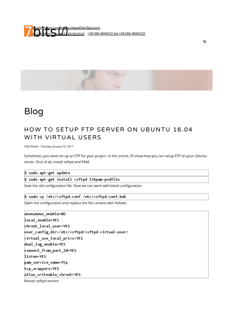 Ubuntu VSFTPD With Virutual Users | PDF | Sudo | File Transfer Protocol