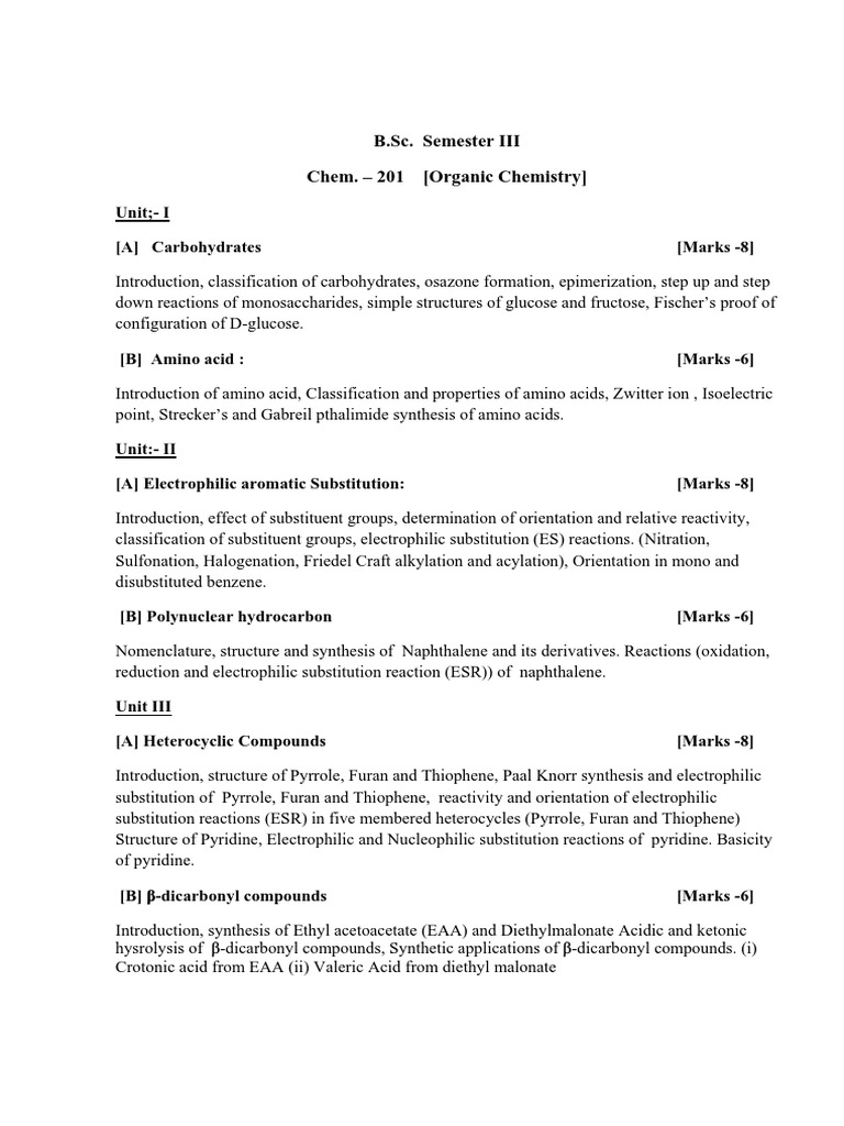 Syllabus Science Chemistry Sem-3-4 | PDF | Chemical Reactions ...