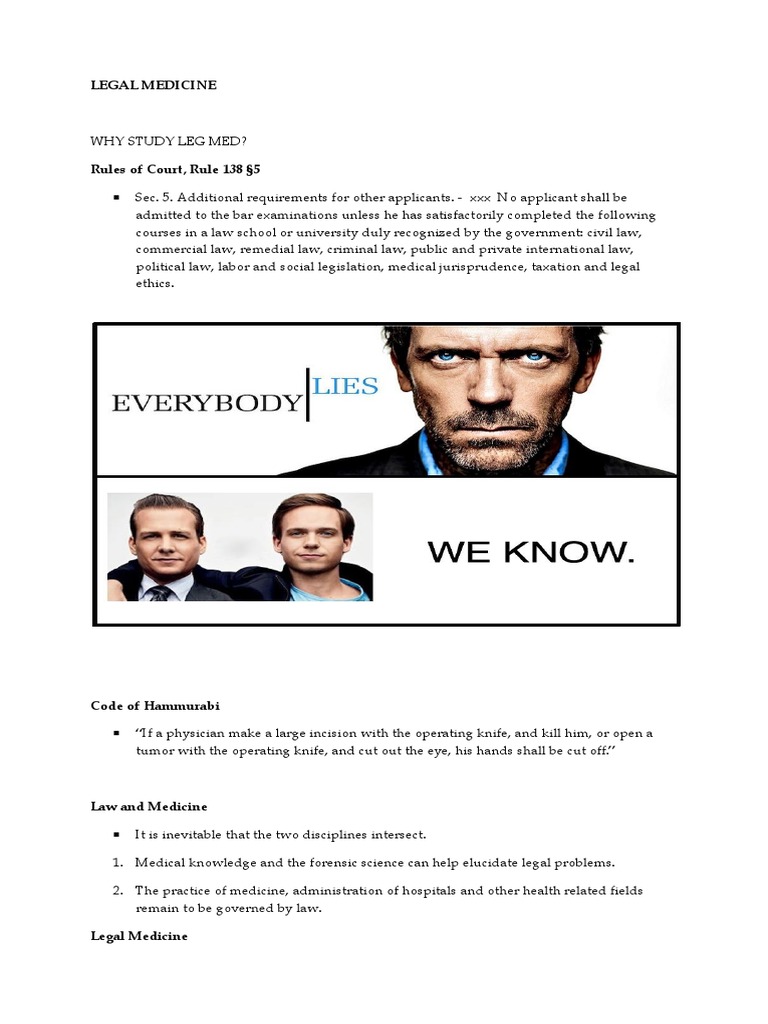 Legal Medicine and Forensic Science Overview | PDF | Negligence ...