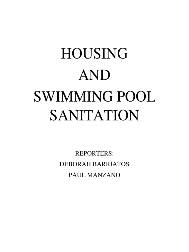 Sanitary | PDF | Swimming Pool | Sanitation