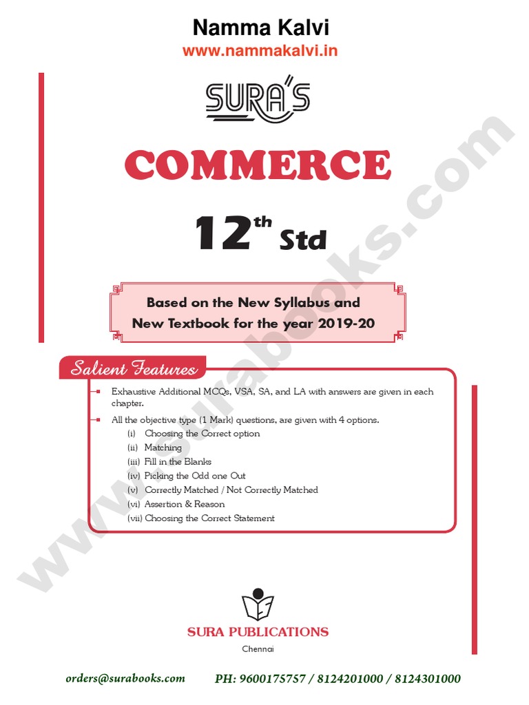 Namma Kalvi 12th Commerce Chapter 1 To 8 Sura Guide em 214934 | PDF ...