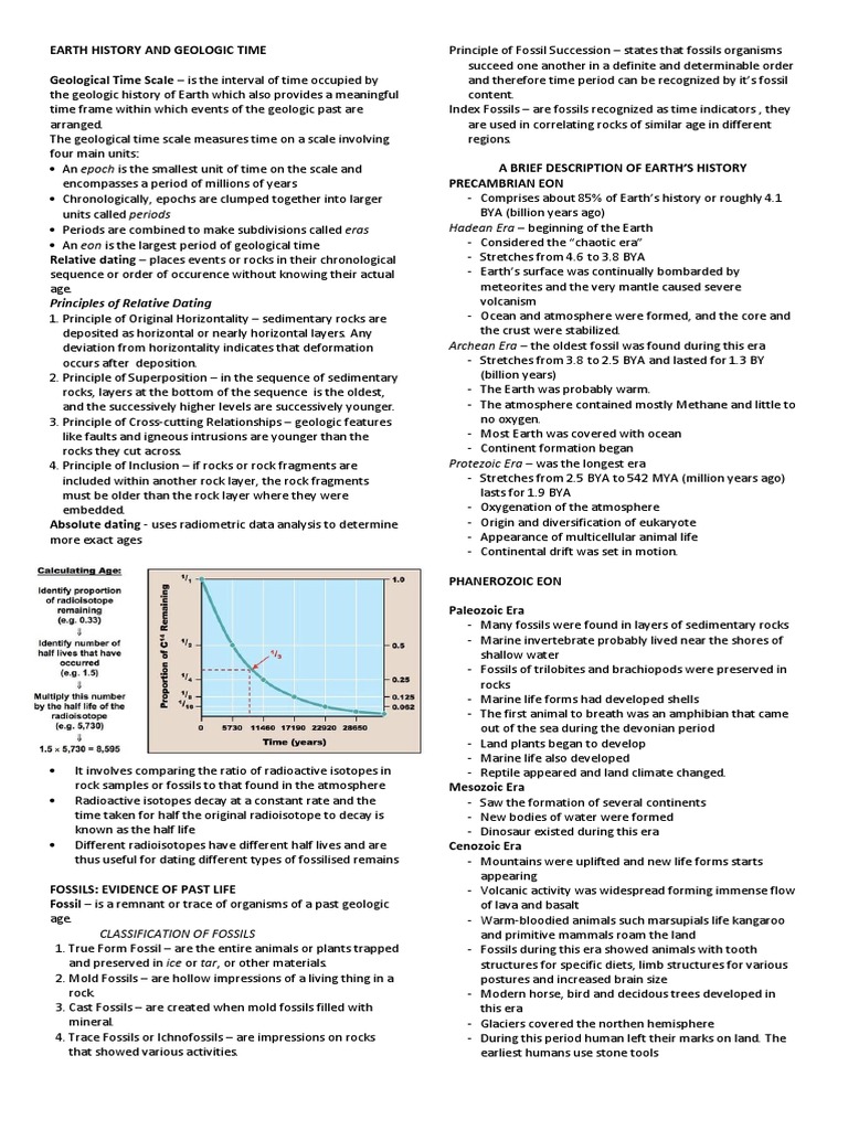 Earth History and Geologic Time | PDF | Geologic Time Scale | Fossil