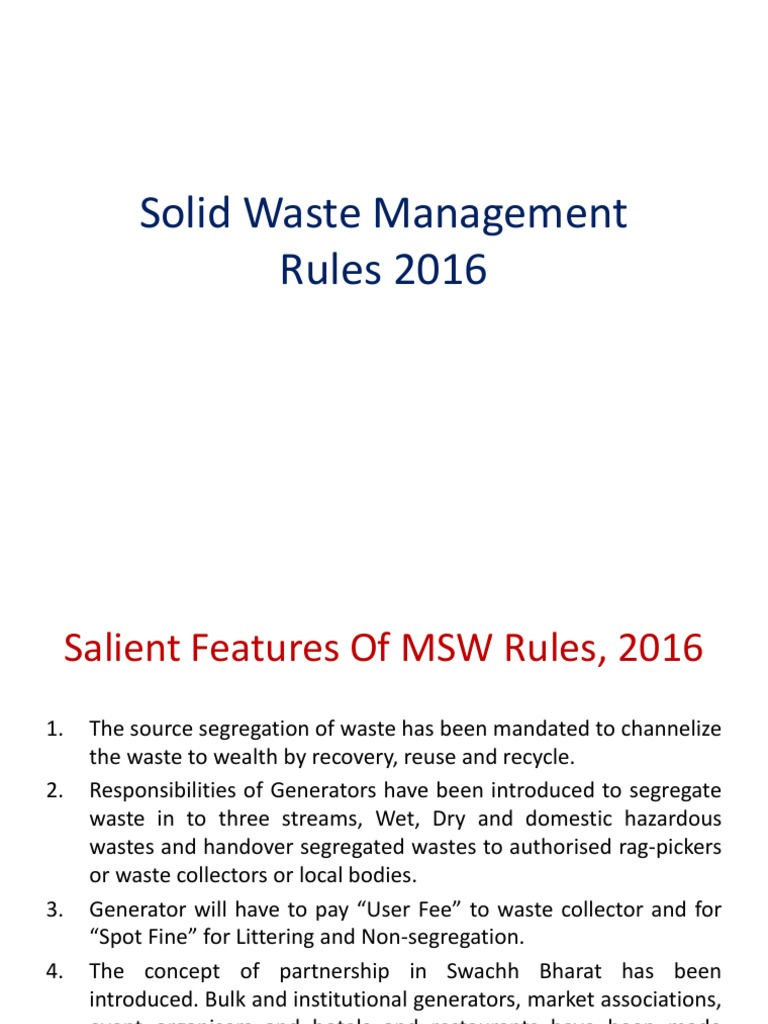 SWM PPT280519 | PDF | Recycling | Waste