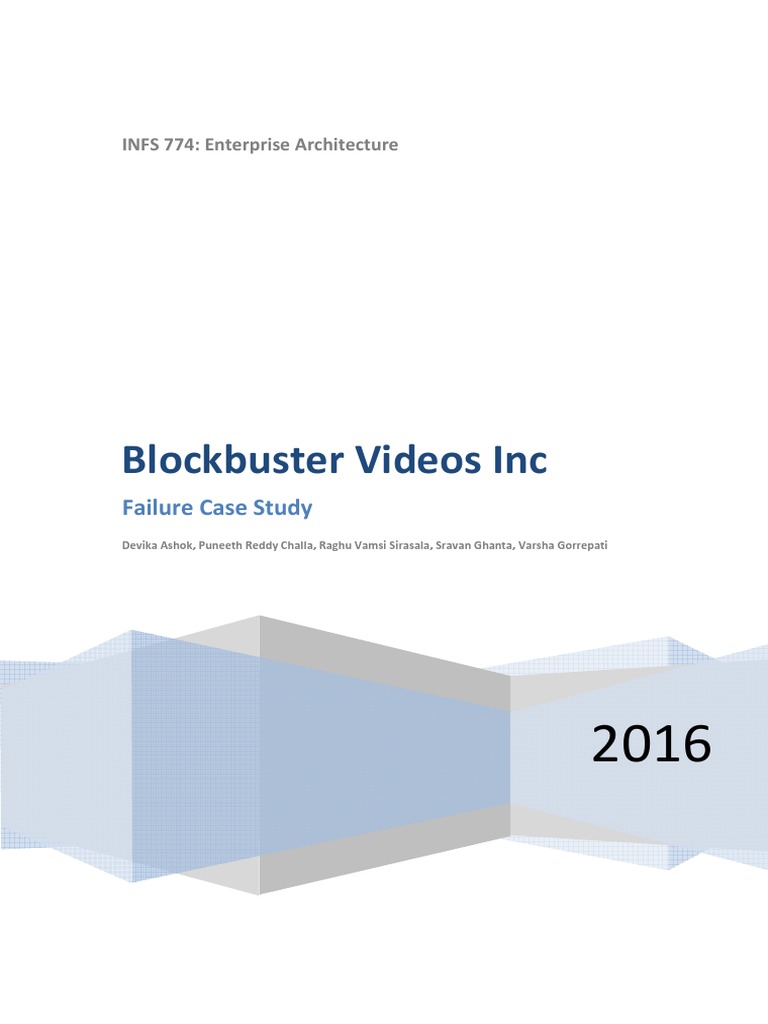 Blockbuster Videos Inc: Failure Case Study | PDF | Netflix | Retail