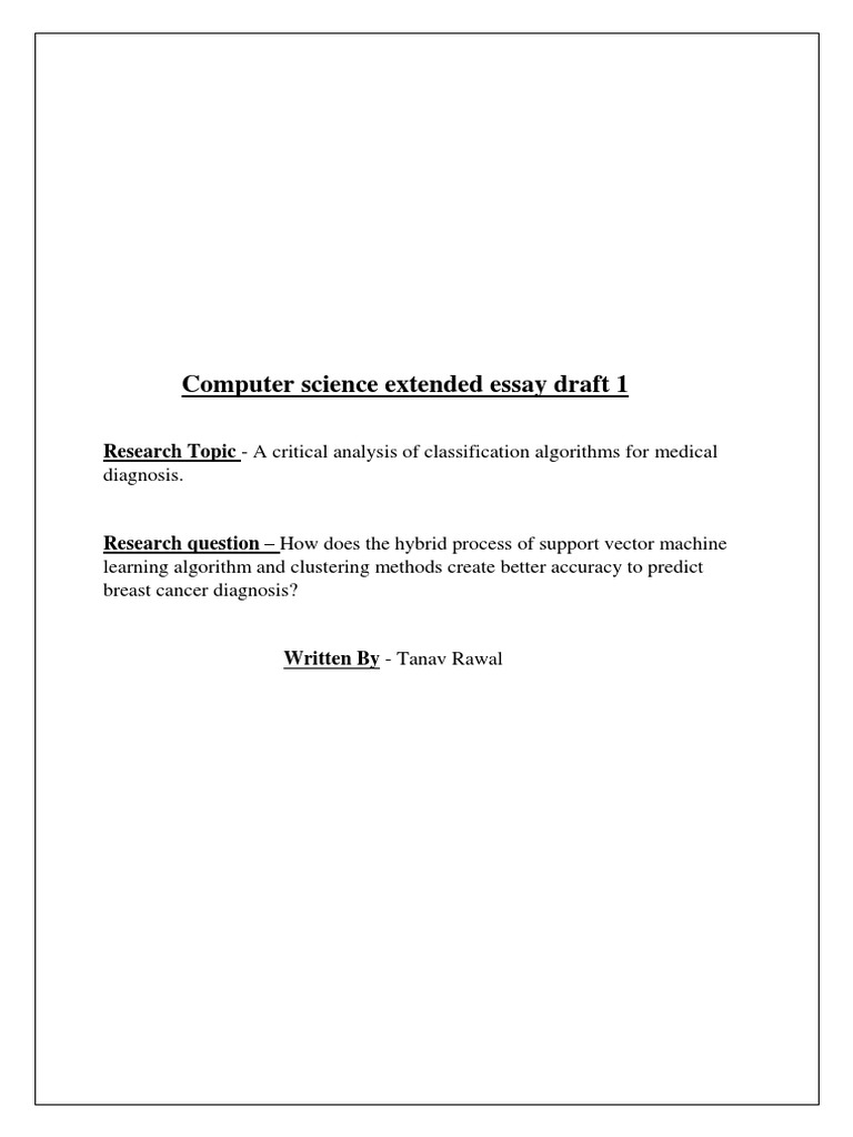 Computer Science Extended Essay First Draft (Second Version) | PDF ...