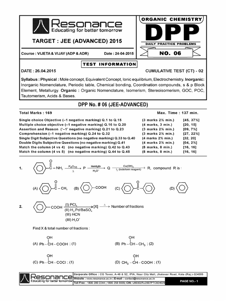 Organic DPP | PDF | Organic Chemistry | Chemistry
