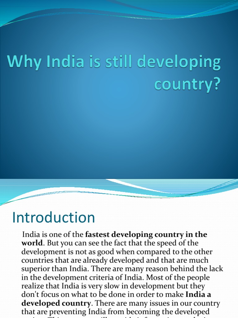 Why India Is Still Developing Country | PDF | Human Capital Flight | Reason