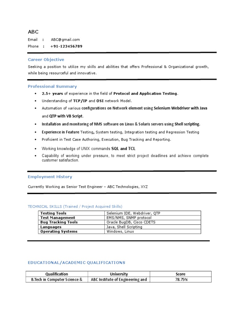 Career Objective: QTP With VB Script | PDF | Selenium (Software ...