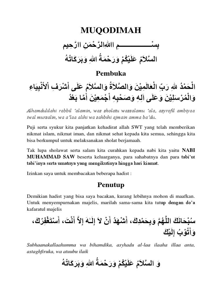 MUQODIMAH | PDF