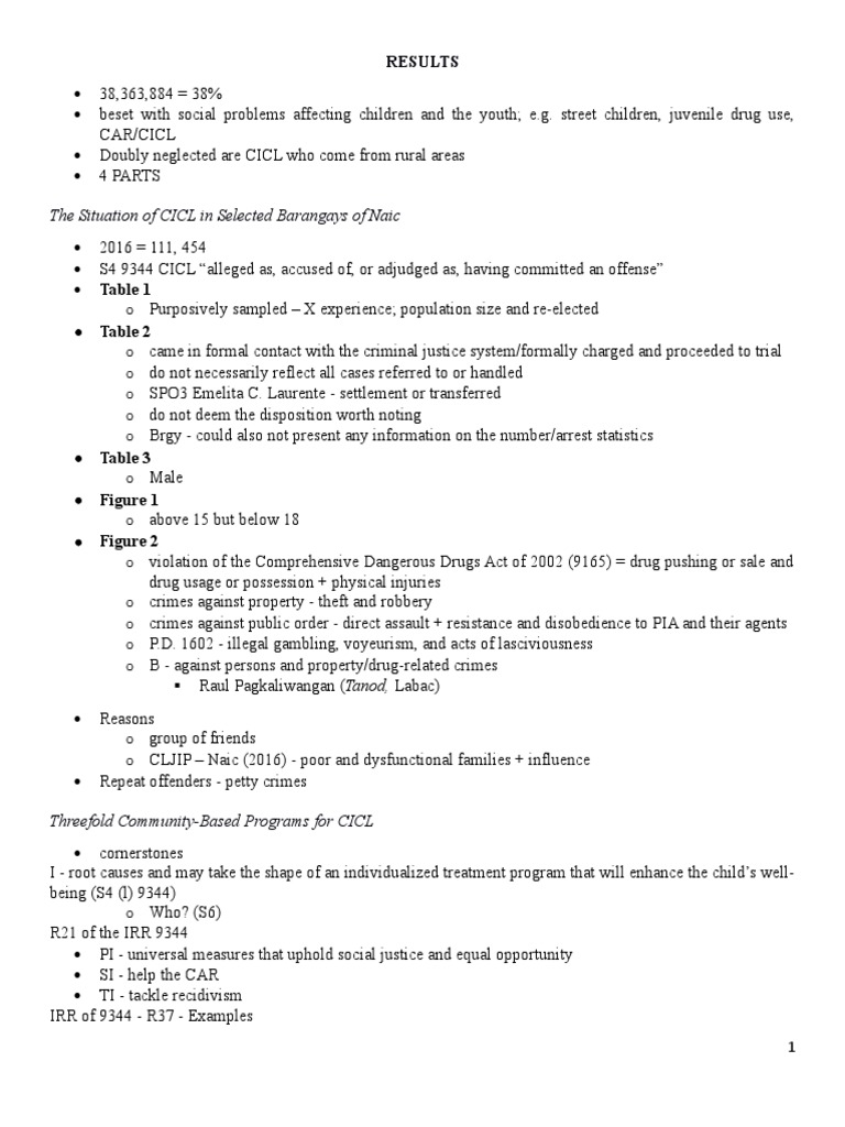 Outline JD | PDF | Juvenile Delinquency | Restorative Justice