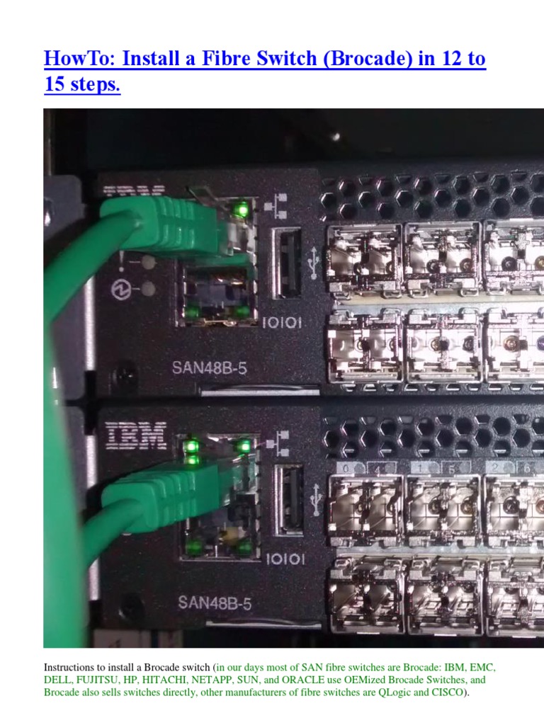 HowTo Install A Fibre Switch (Brocade) in 12 To 15 Steps | PDF ...