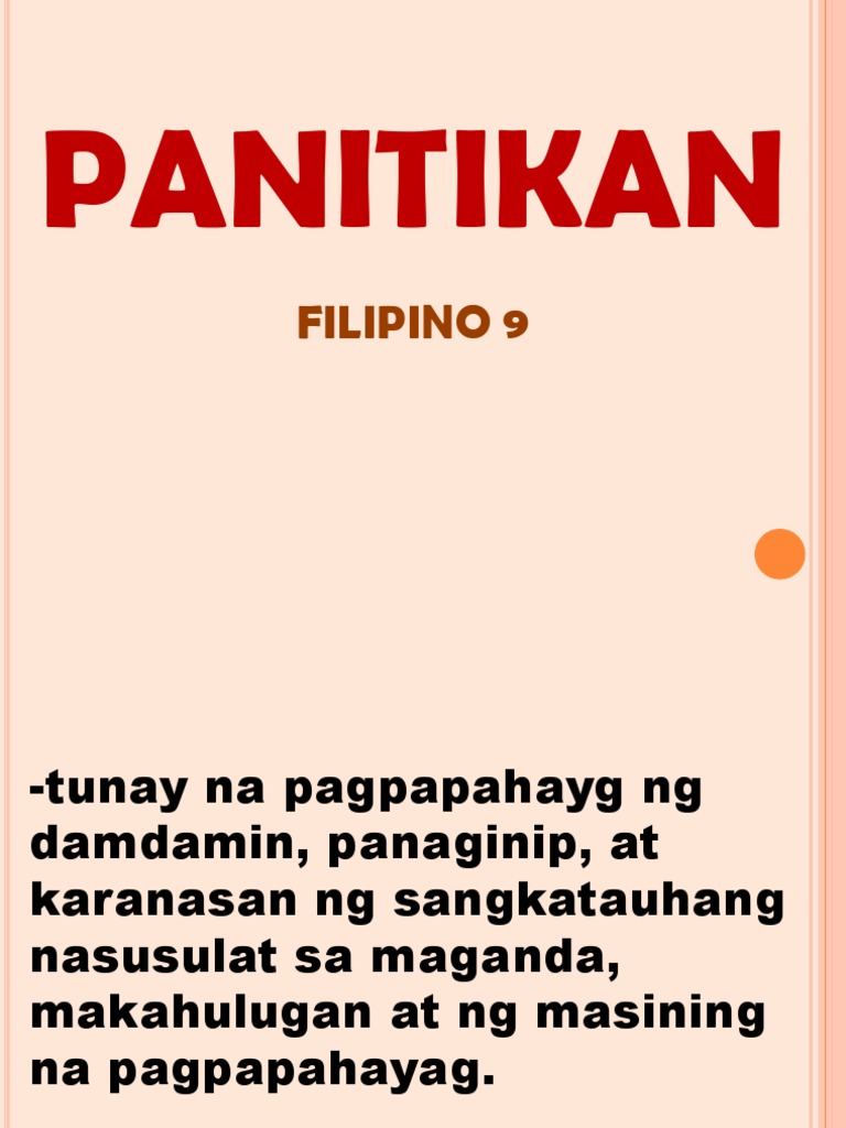 B. Panitikan - FILIPINO 9 | PDF