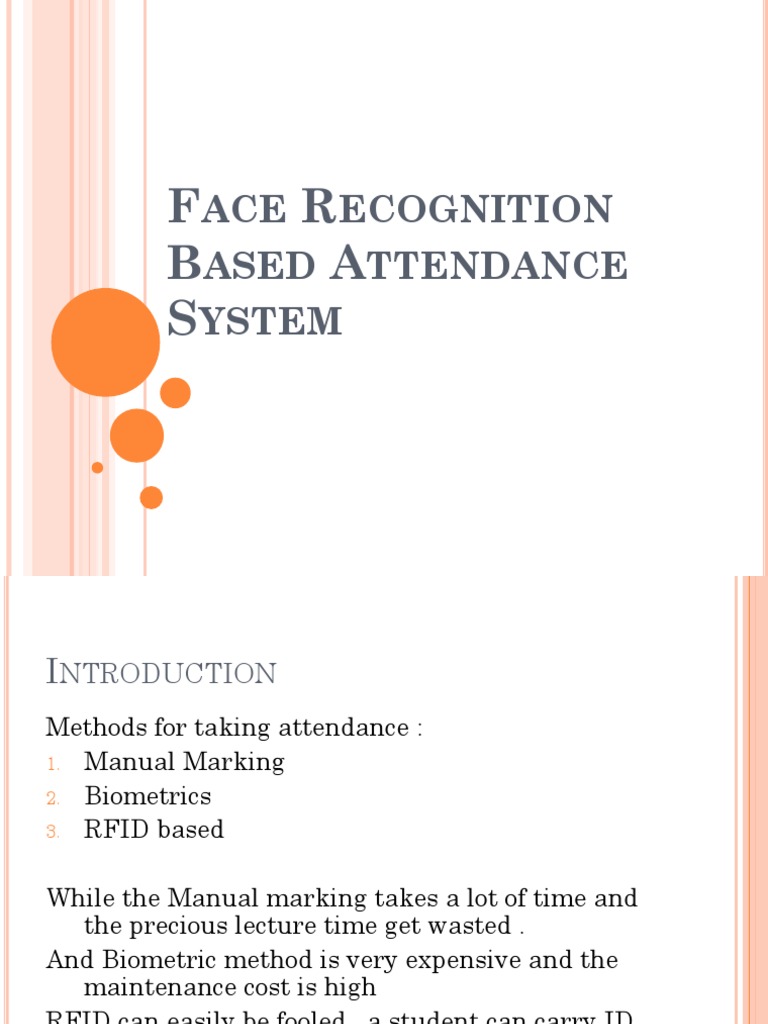 Face Recognition Based Attendance System | PDF | Artificial ...