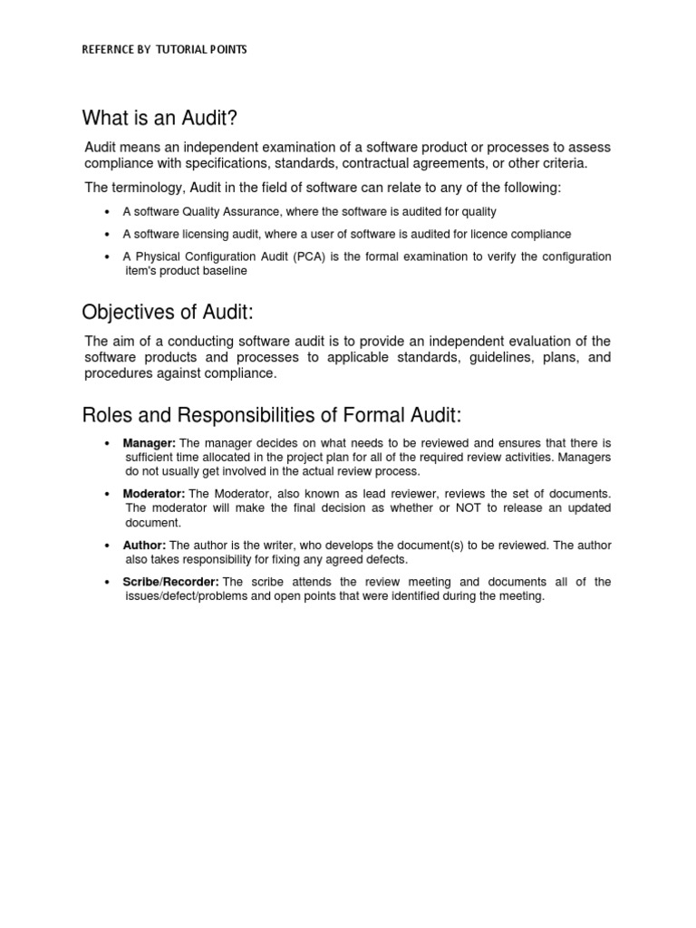 What Is An Audit?: Refernce by Tutorial Points | PDF