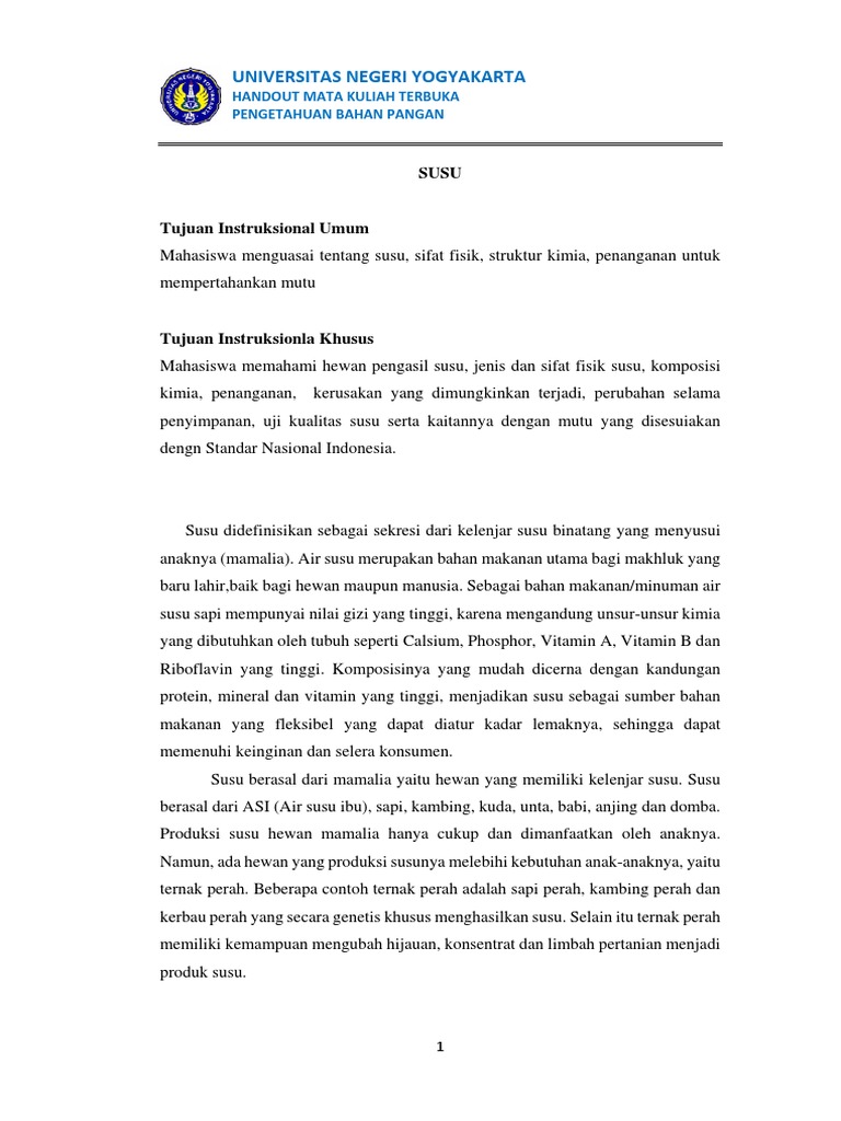 Susu Dan Olahannya | PDF