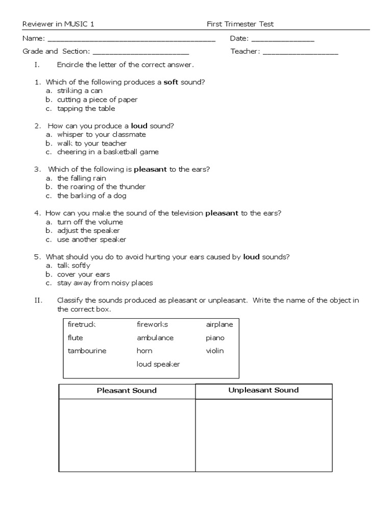 Pleasant Sound Unpleasant Sound | PDF