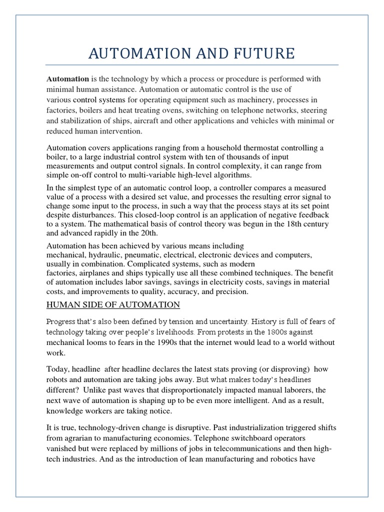 Future of Automation | PDF | Automation | Control Theory