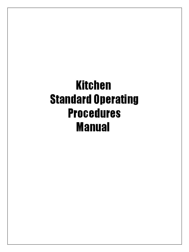 Hotel Manuals Sop - Kitchen PDF | PDF | Knife | Refrigerator