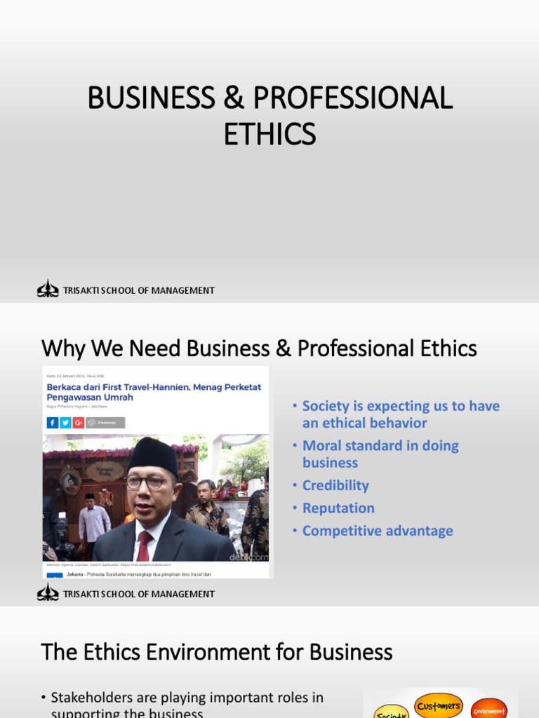 Business & Professional Ethics: Trisakti School of Management | PDF ...