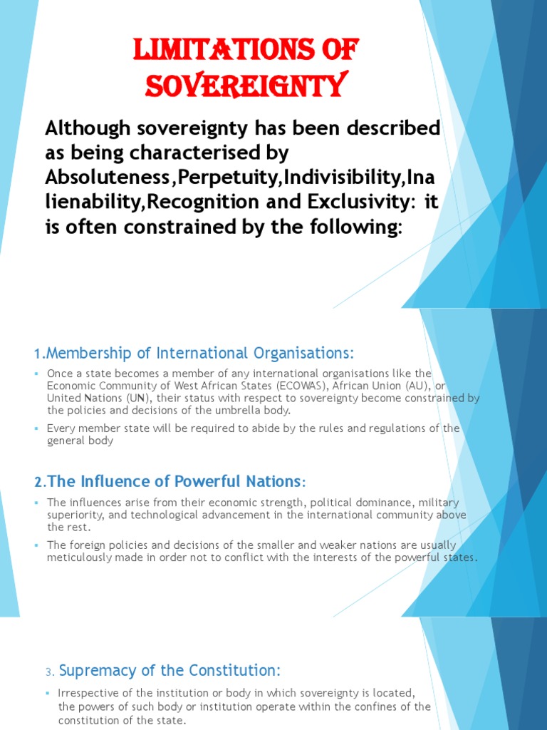 Limitations on State Sovereignty | PDF | Sovereignty | State (Polity)