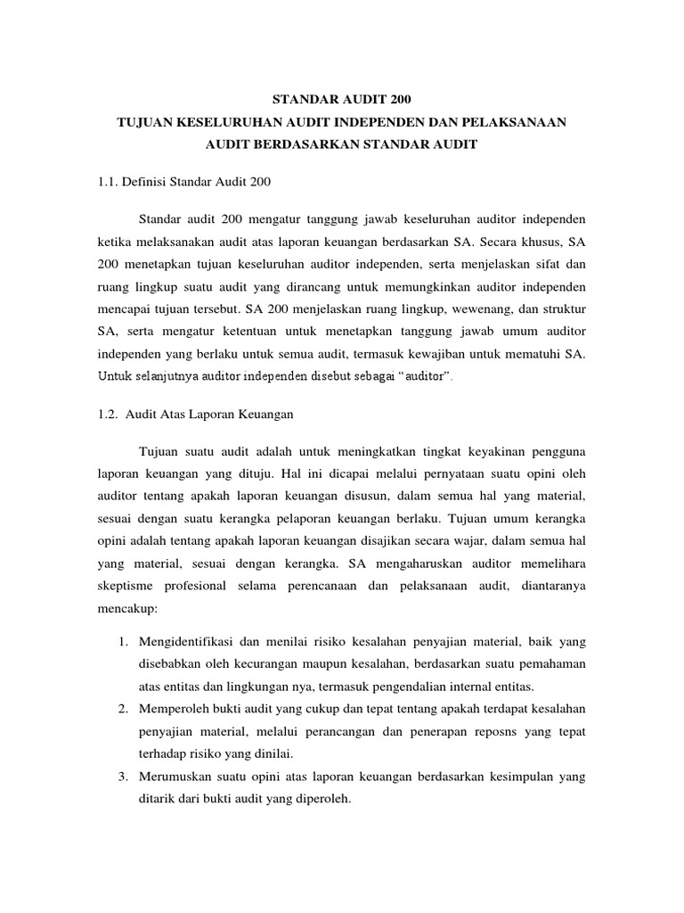 Standar Audit 200 Pdf