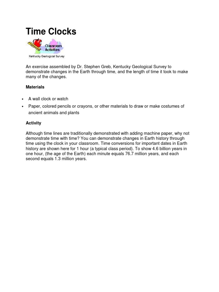 Time Clocks: Materials | PDF | Clock | Hour