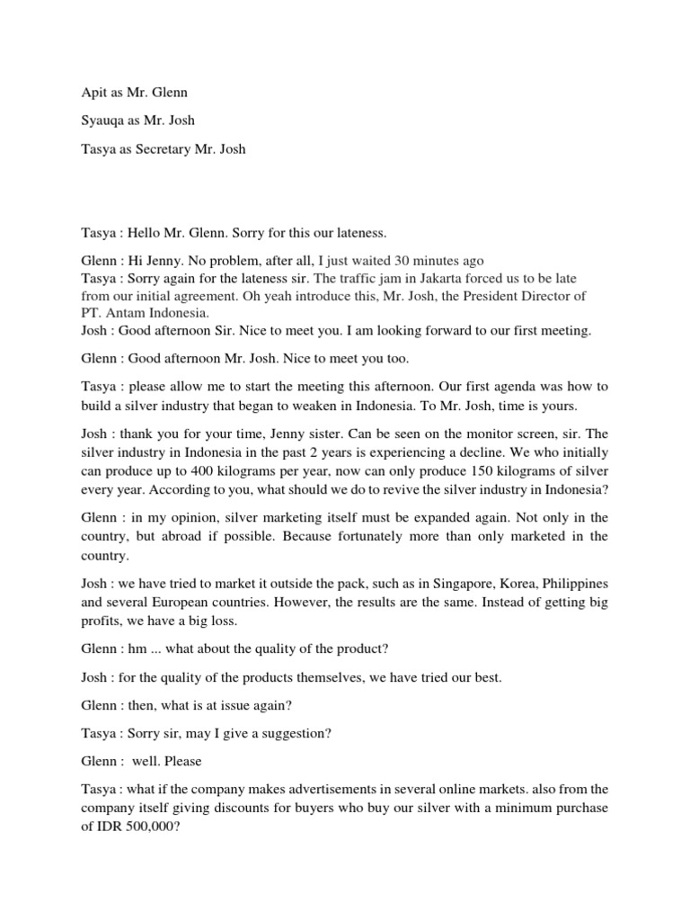 Dialog B.inggris | PDF | Microeconomics | Business Economics