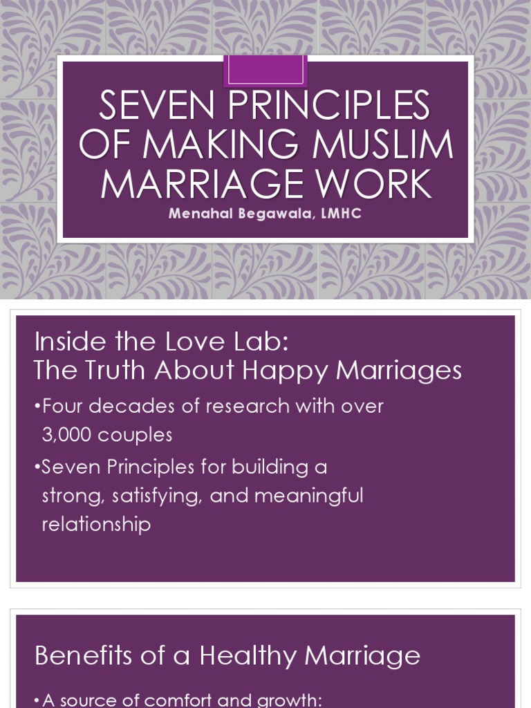 Seven Principles for Muslim Marriage Success | PDF | Romance (Love ...