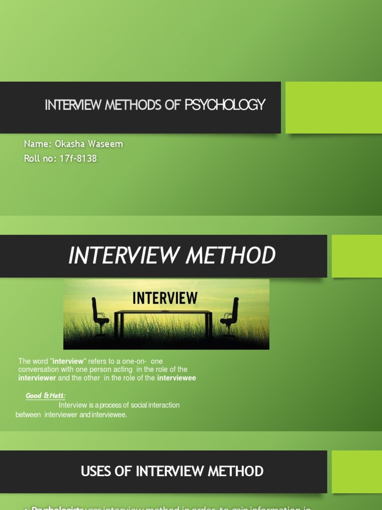 Psychology Interview Methods Explained | PDF | Interview | Question