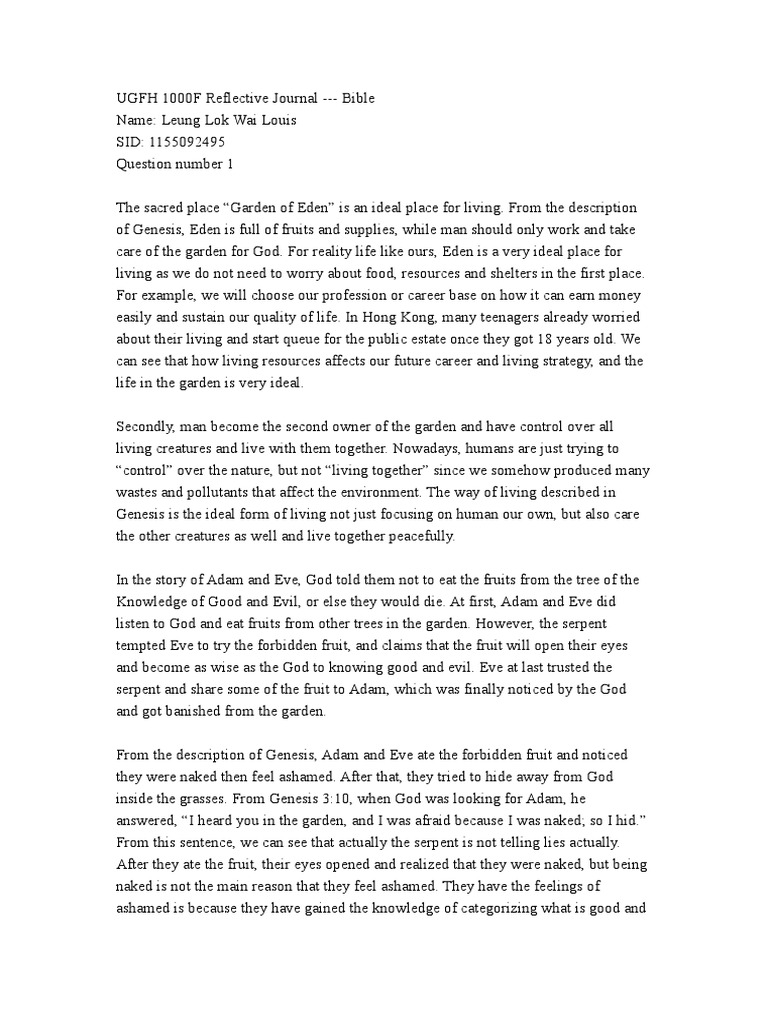 UGFH 1000F Reflective Journal Bible | PDF | Adam And Eve | Garden Of Eden