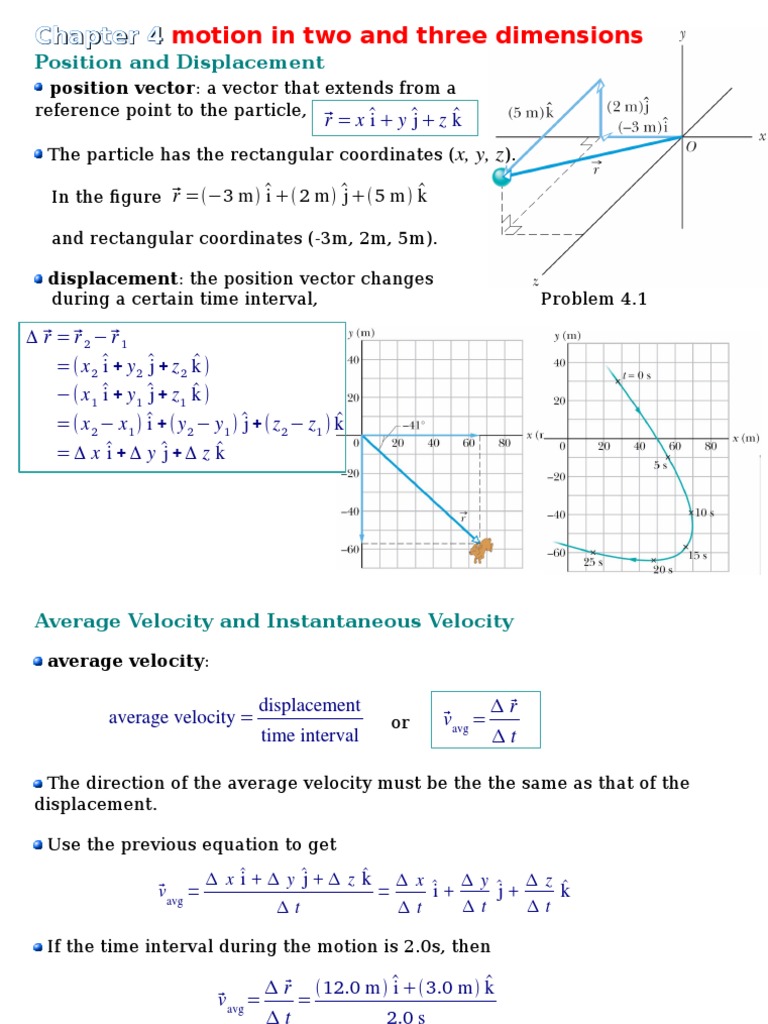 Motion in Two and Three Dimensions: R X I y J Z K | Download Free PDF ...