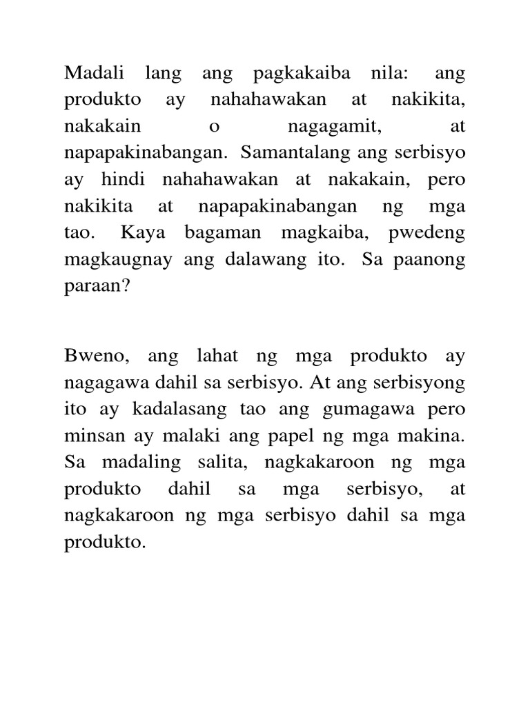 Produkto at Serbisyo