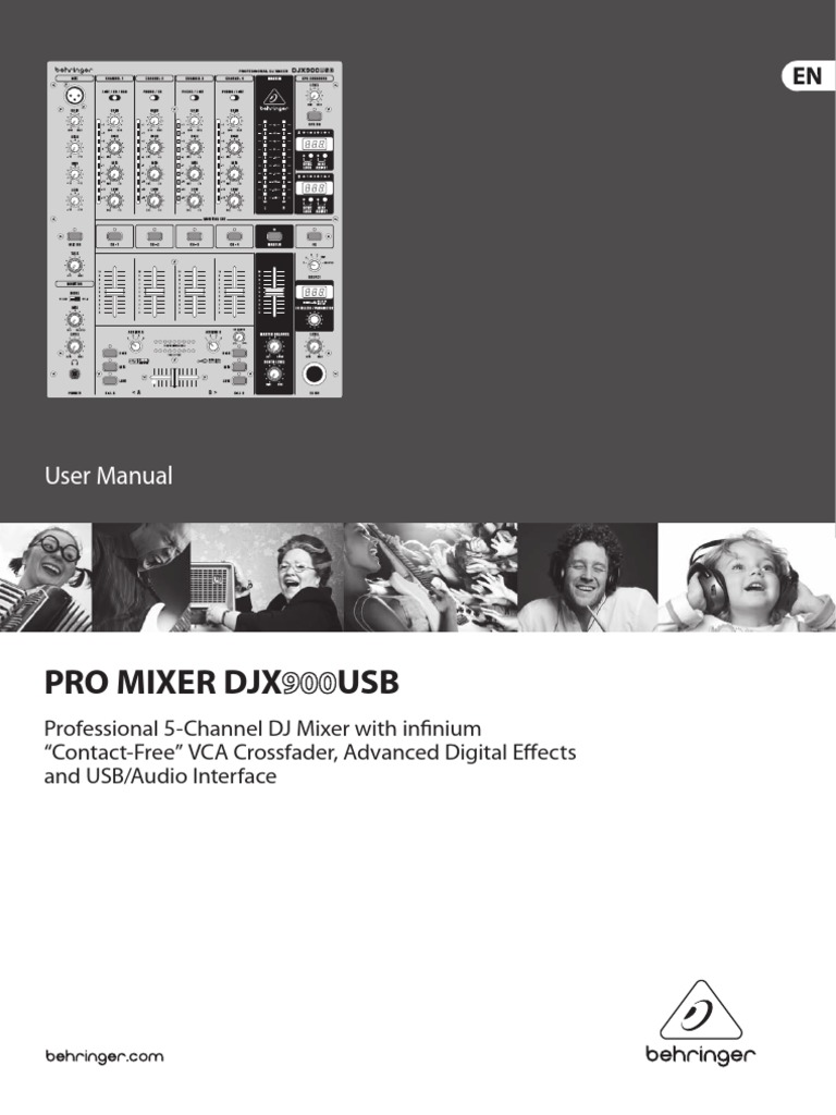Pro Mixer DJX USB: User Manual | PDF | Equalization (Audio) | Microphone