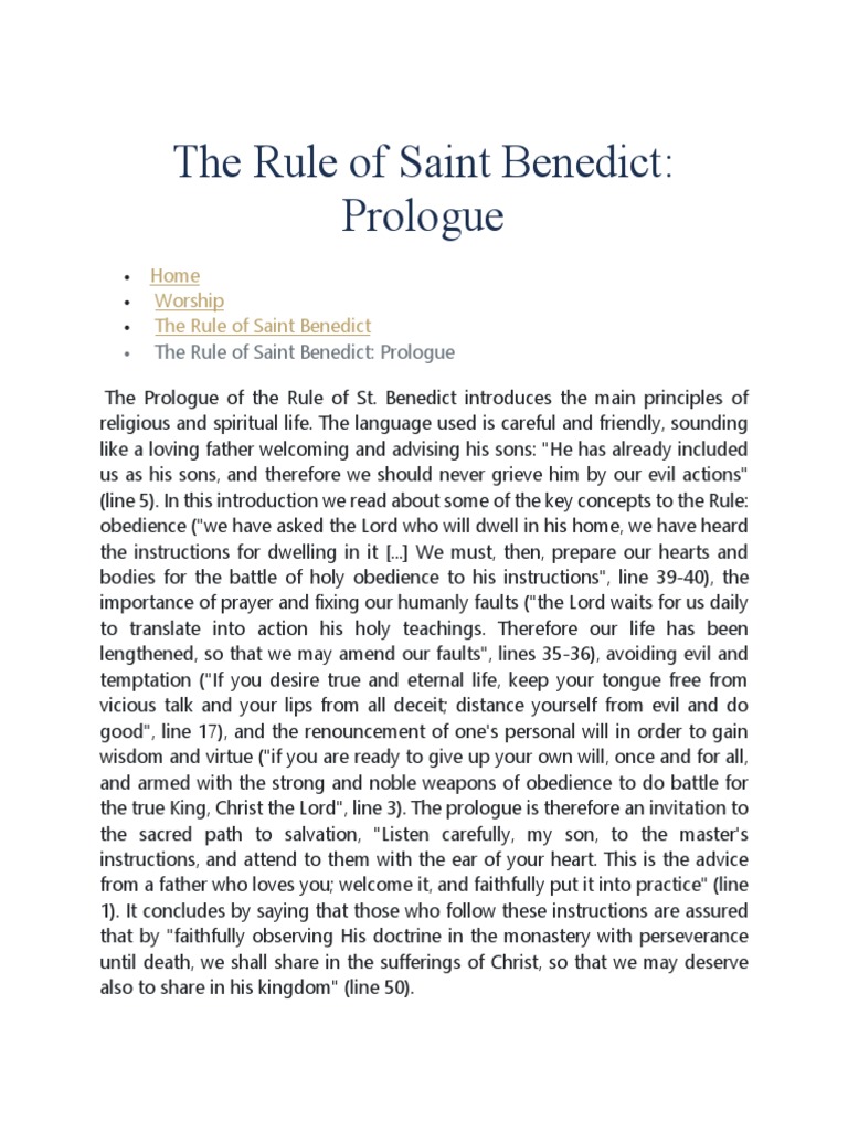 The Rule of Saint Benedict | PDF | Good Works | Jesus