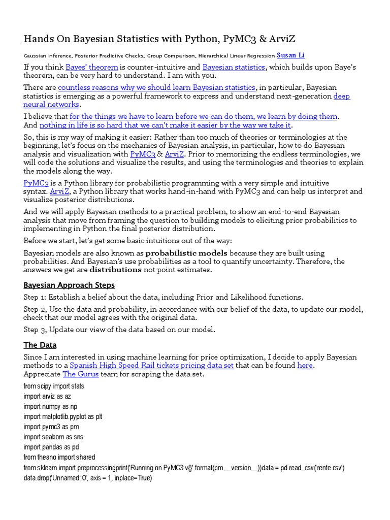 Hands On Bayesian Statistics With Python | PDF | Statistical Inference | Bayesian Inference