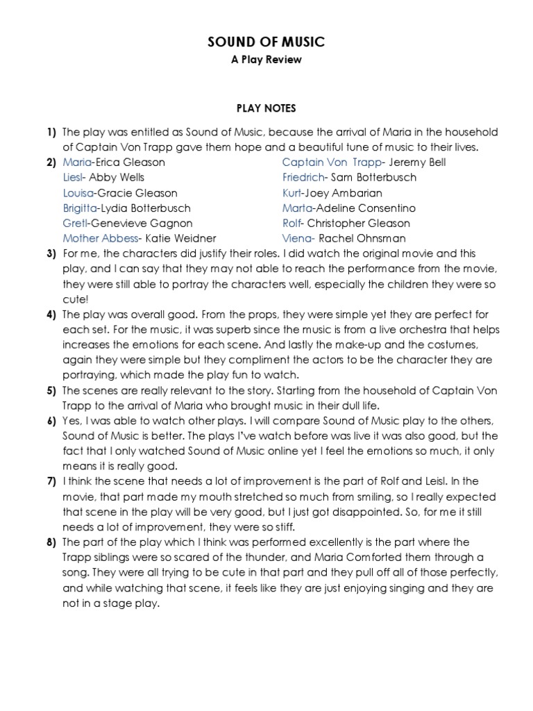 Sound of Music | PDF | Entertainment (General)