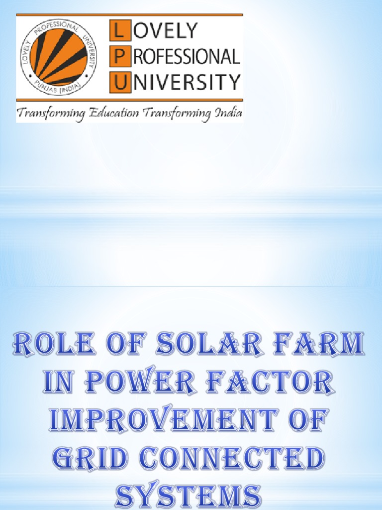 Solar Farms and Power Factor Management | PDF | Photovoltaic System ...